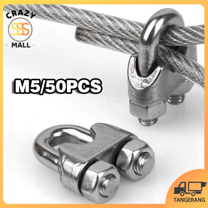 【50PCS M5】Kuku Macan Klem Seling Klip Tali Kawat Clamp Seling | Lazada ...