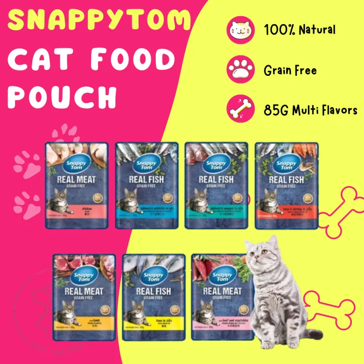 Snappy tom Pouch Cat Wet Food High Vitamin Good Nutrient Natural ...