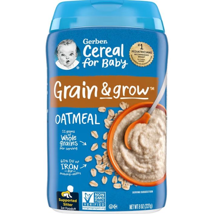 Gerbers Baby Cereal 1st Foods, (Oatmeal Grain & Grow, Oatmeal Single ...
