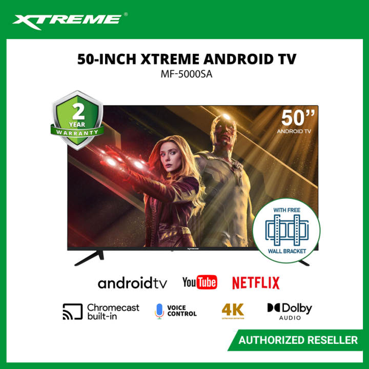 XTREME ANDROID Smart TV 10.0 4K LED 50 Inches Ultra HD Frameless WiFi ...
