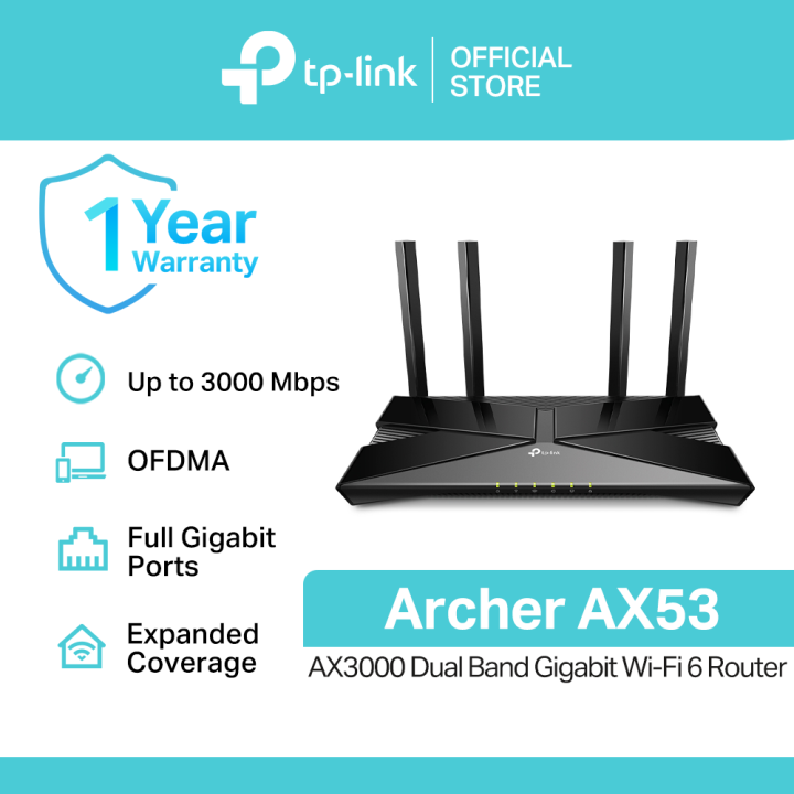 TP-Link Archer AX53 AX3000 Dual Band 2.4 GHz & 5 GHz Mesh Wi-Fi 6 ...