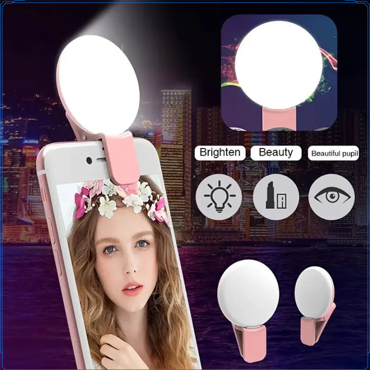 ไฟไลฟ์สด Selfie Ring Light For Iphone Portable Clip-on Selfie Fill ...