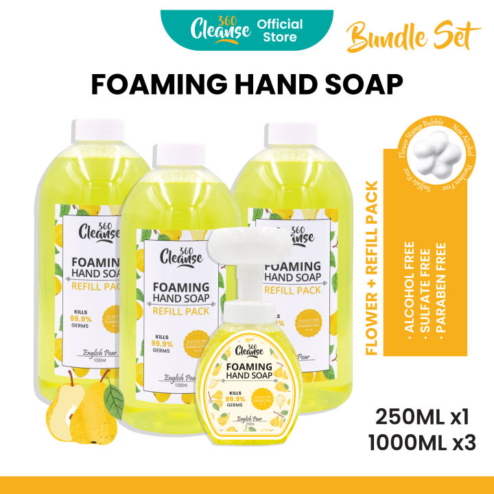 *BUNDLE* Cleanse360 Foaming Hand Wash [250ml x 1bottle] and [1L Refill ...