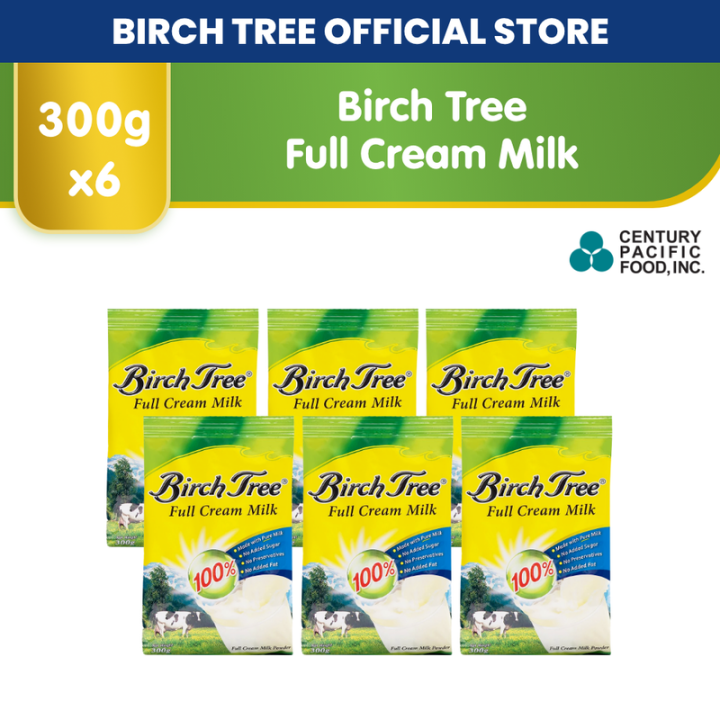 Birch Tree Full Cream Milk 300g Pack of 6 - Made from 100% Pure Cow’s ...