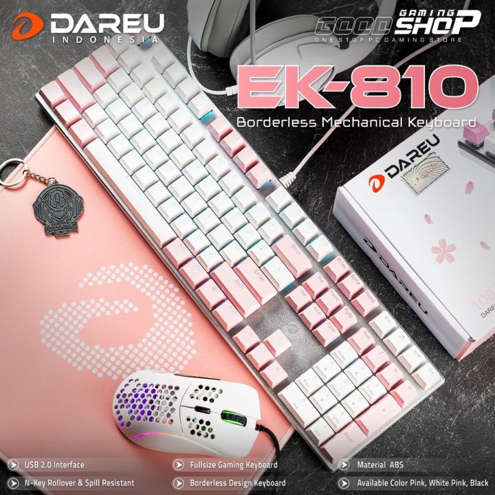 Dareu EK810 White Pink - Gaming Keyboard | Lazada Indonesia