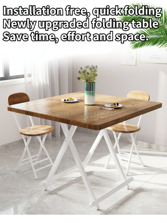 Folding Table Dining Picnic Table Living Room Square Portable Table ...