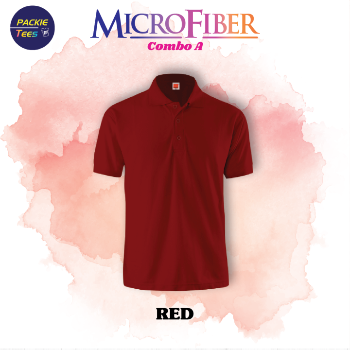 OREN SPORT QD0605 RED 100% MICROFIBRE JERSEY COLLAR SHORT SLEEVE TSHIRT ...