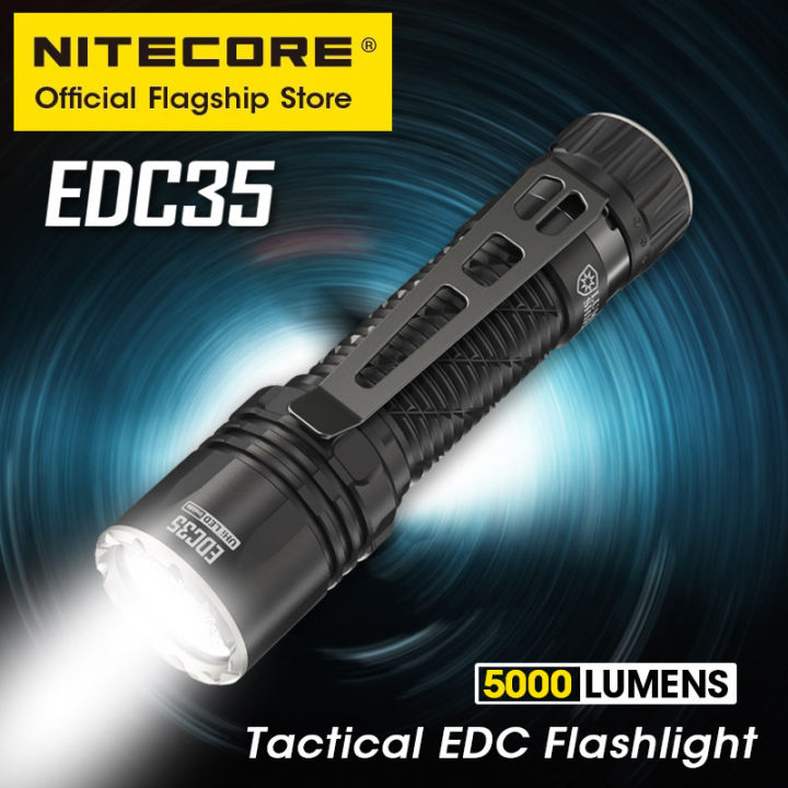 NITECORE EDC35 Tactical Flashlight EDC USB-C Rechargeable Search Torch Light 5000 Lumens Uhi 40 ...