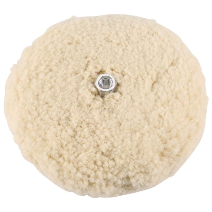 7 Inch Double Sided Wool Polishing Pad Buffing Pad with 5/8 Inch Bolt ...