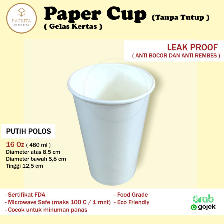 Paper Cold Cup Polos Tahan Dingin 16 Oz 480ml | Lazada Indonesia