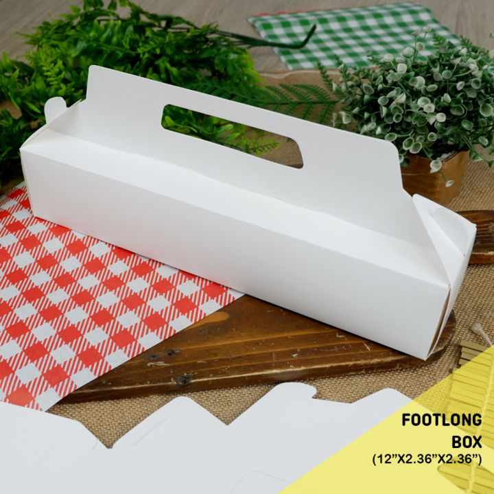 Footlong hotdog take away box / Foot long box with handle | Lazada PH