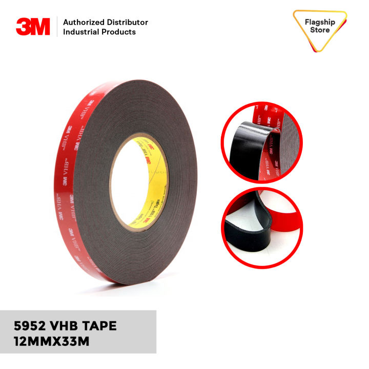 3M 5952 12MM X 33M VHB DOUBLE-SIDED TAPE BLACK | Lazada PH