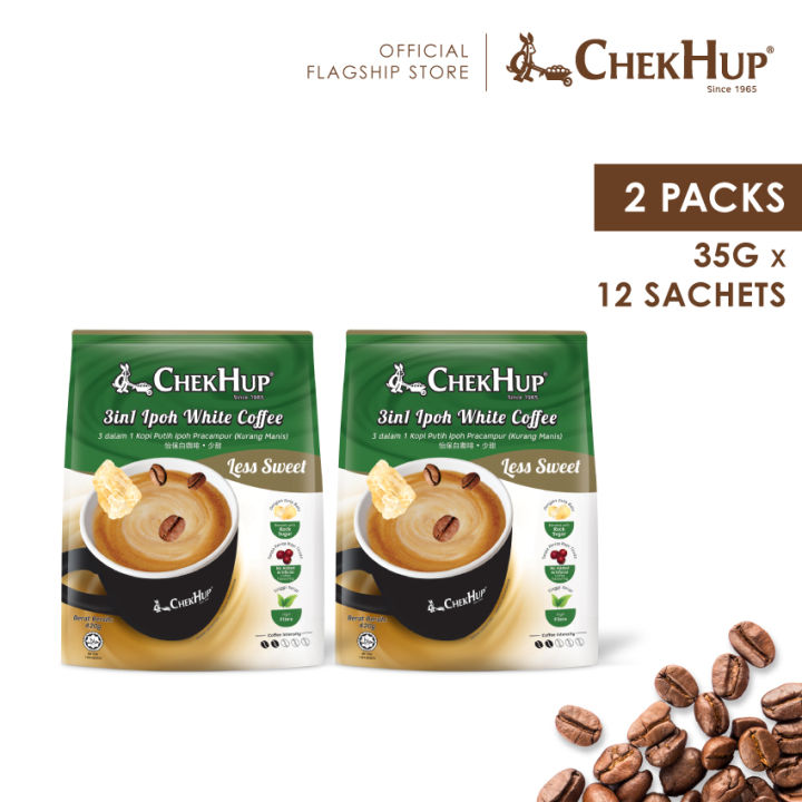 Chek Hup 3 in 1 Ipoh White Coffee Less Sweet 35g x 12s [Bundle of 2 ...