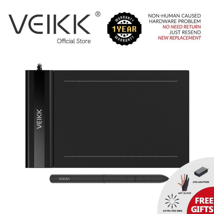 VEIKK S640 6X4 เมาส์ปากกา นิ้วบางเฉียบง่ายต่อการพกพาปากกาแท็บเล็ตกราฟิกวาดแท็บเล็ตสนับสนุน ...