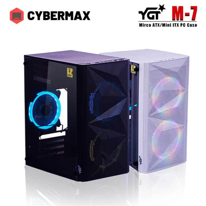YGT M7 PC Gaming Case With Tempered Glass Desktop Computer Case MATX ...