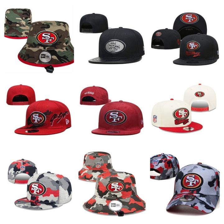 NFL San Francisco 49ers Adjustable Flat Cap Outdoor Sports Hats Bucket ...
