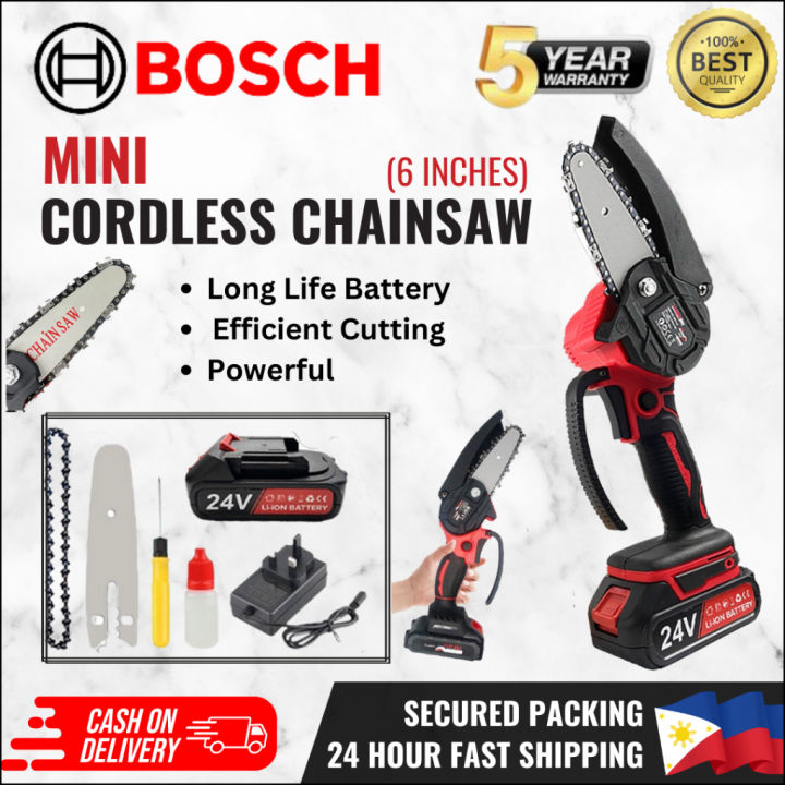 LDM100-24V-1LI Bosch Mini Chainsaw 6 Inch Cordless Electric Portable ...