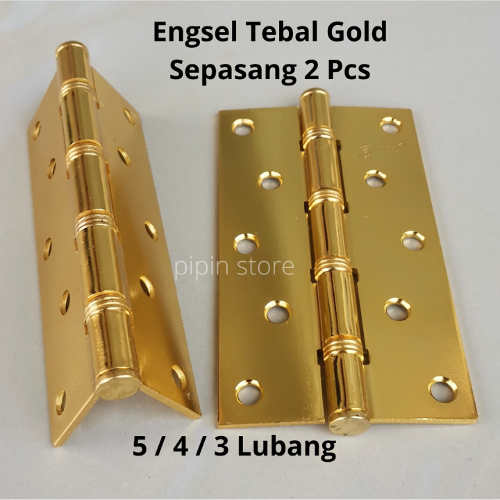 Engsel Pintu Kayu 5 Inch Kuning Gold Tebal Sepasang Engsel Pintu Rumah ...