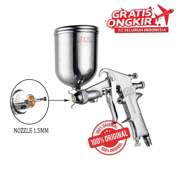 Spray Gun Spet Cat Angin Mesin Kompresor F75 Tabung Atas 400ml Alat ...