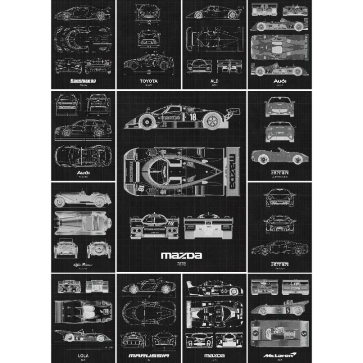 Toyota Blueprint Poster Print Vintage Car Design Schematic Wall Art for ...