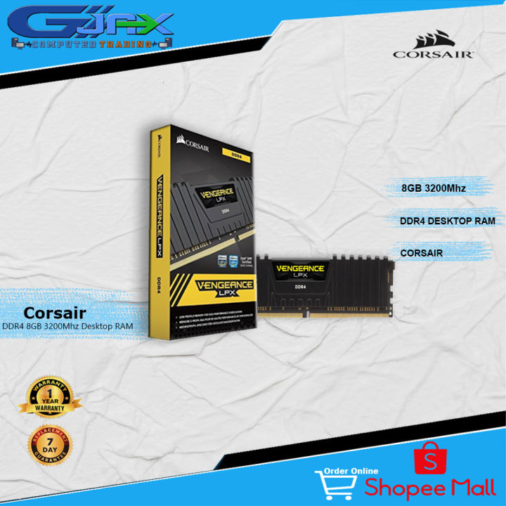 COD Corsair VENGEANCE® LPX 8GB (1 x 8GB) DDR4 DRAM 3200MHz C16 Memory ...