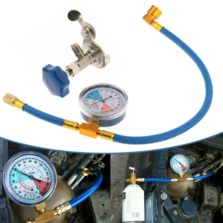 R134A Refrigerant Gas MAXRON Gas Aircond Kereta Refill Car Air Conditioning Hose Recharge Gauge ...