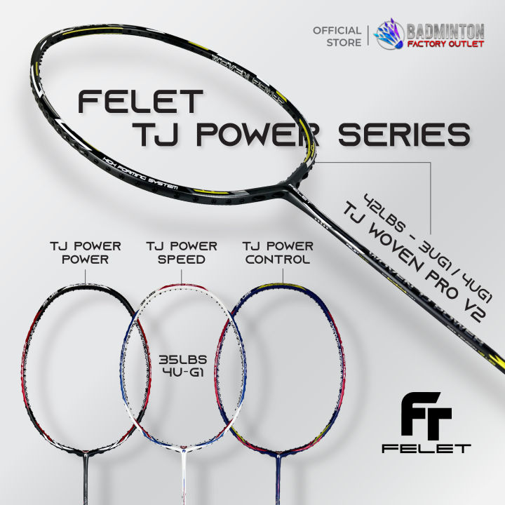 FELET TJ Power - Power / Control / Speed / Woven TJ Power V2 Badminton ...