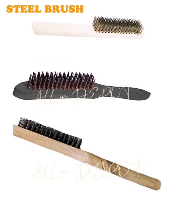 Steel Brush Metal Surface Cleaning Brush Paint Removal Rust PVC/WOOD ...