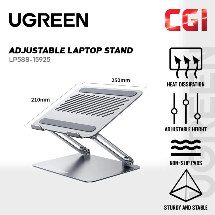 UGreen Adjustable Aluminium Alloy Laptop Stand - Silver | Lazada