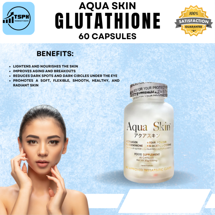 Original Aqua Skin Gluta Caps Glutathione with Collagen Skin Whitening ...