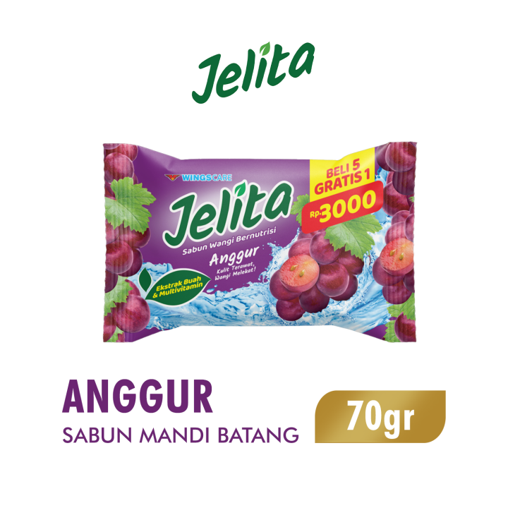 Jelita Sabun Mandi Batang Anggur 70gr - Sabun Wangi Bernutrisi | Lazada ...