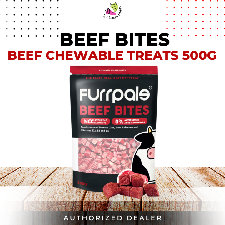 FURRPALS REAL MEAT BEEF BITES TREATS CHEWS FOR PUPPIES AND DOGS 500G ...