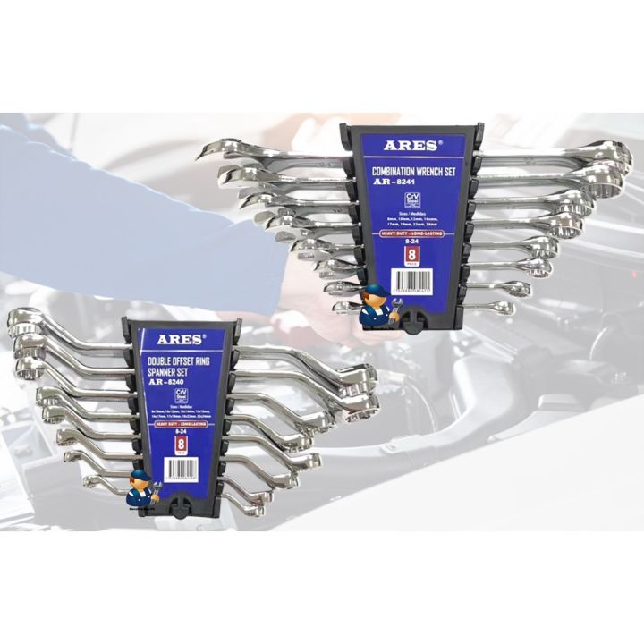 8-24mm 8 Pcs ARES Tools Set Combination Wrench Set Double Ring Offset ...