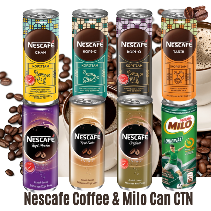 Nescafe Coffee Original/Mocha/Latte/Kopi-O/Kopi-C Milo Can CTN24X240ml ...