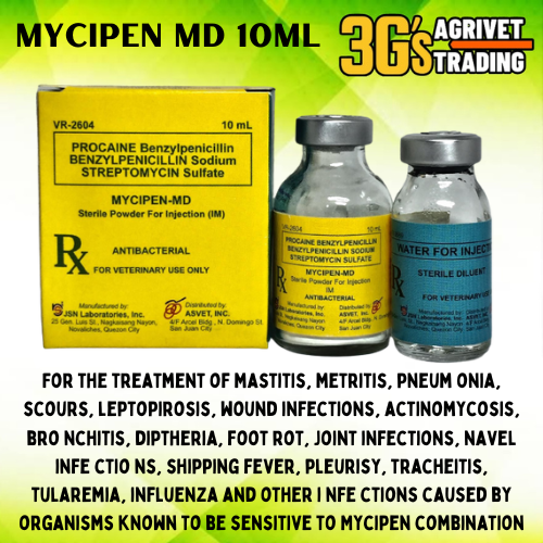 [3G AGRIVET] MYCIPEN-MD 10ML Sterile powder for injection gamot para sa ...