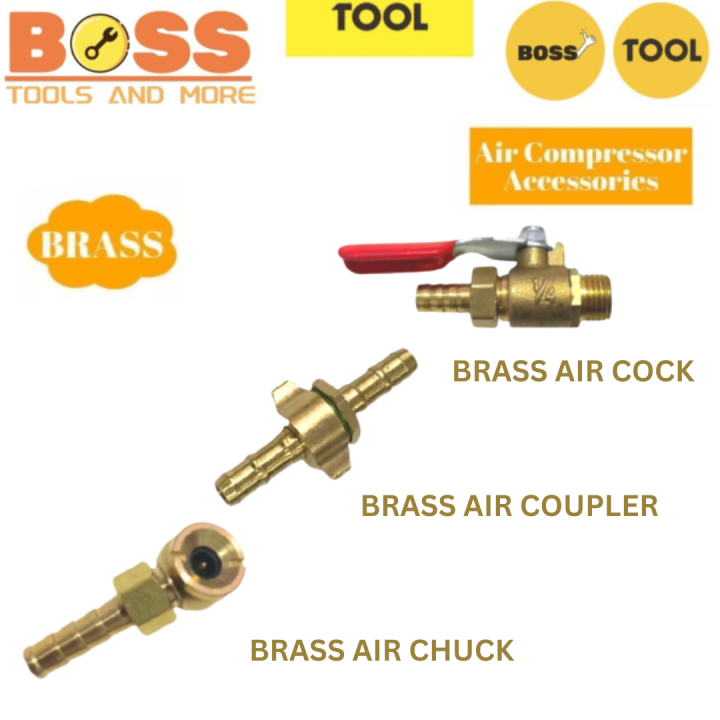 Brass Air Ball Valve Air Cock 1/4" Tire Air Chuck Pneumatic Hose ...