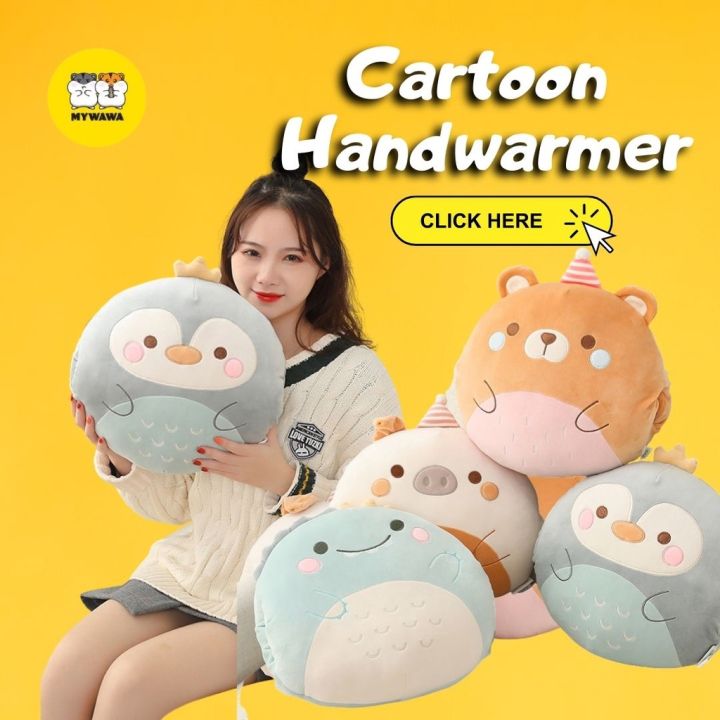 Cartoon Animal Soft Plushies Stuffed Toys with Handwarmers Travel ...