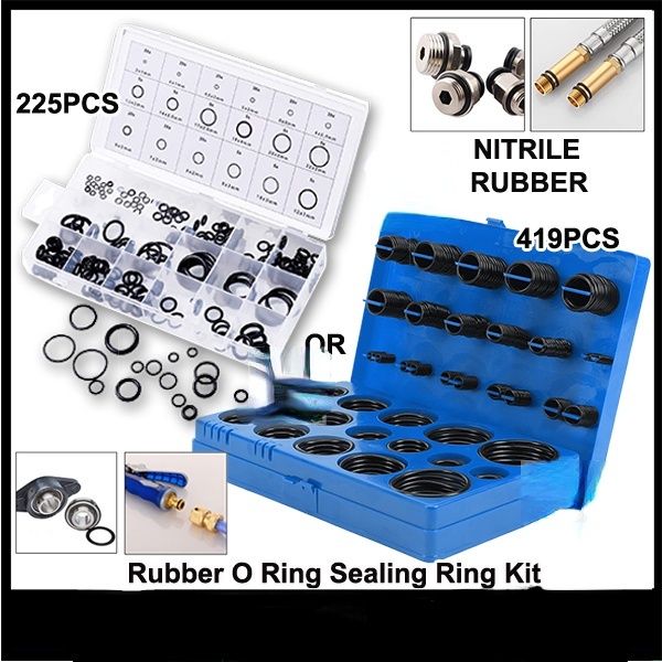 Rubber O Ring 225pcs or 419pcs Set Hydraulic Plumbing Gasket Paintball ...