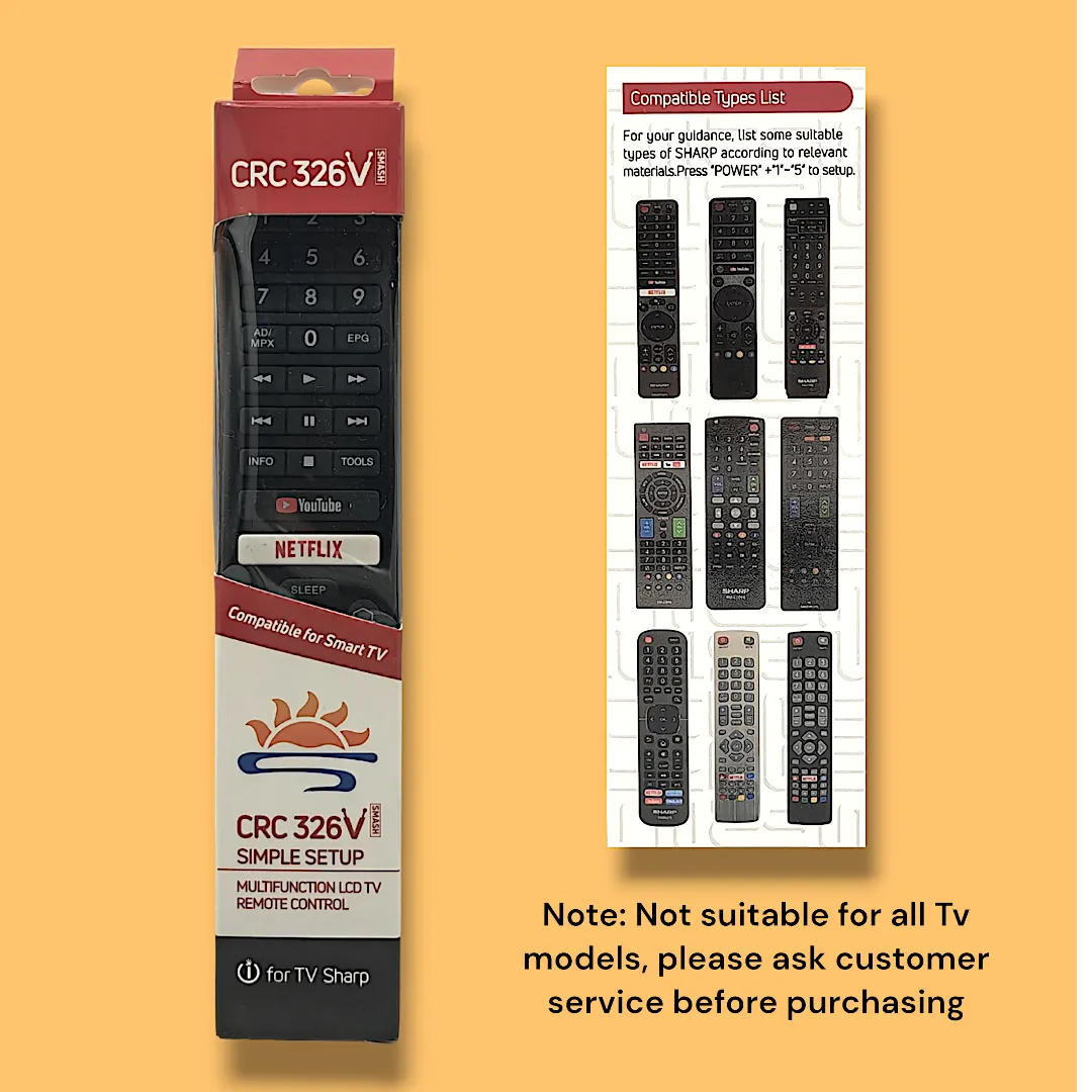 Compatible For SHARP Led Lcd Tv Remote Control Model : CRC326V | Lazada