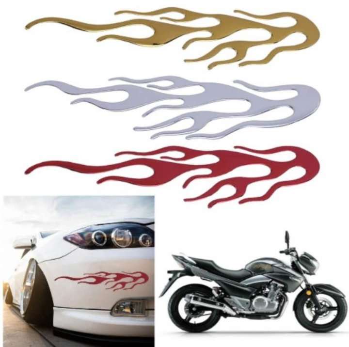 COD 1pair 3D Motorcycle Personalized Reflective Fire Sticker Decal ...