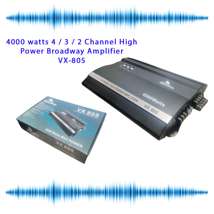BROADWAY VX-805 HI POWER CAR AMPLIFIER 4000 WATTS ORIGINAL (v12 x12 ...