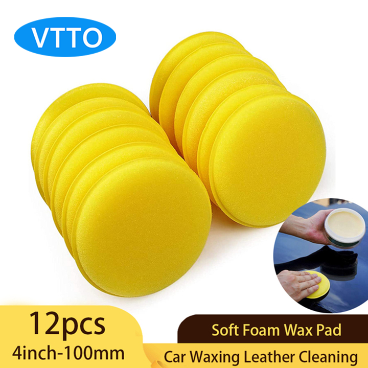 VTTO 12PCS Car Foam Sponge Wax Applicator Round Car Polishing and ...