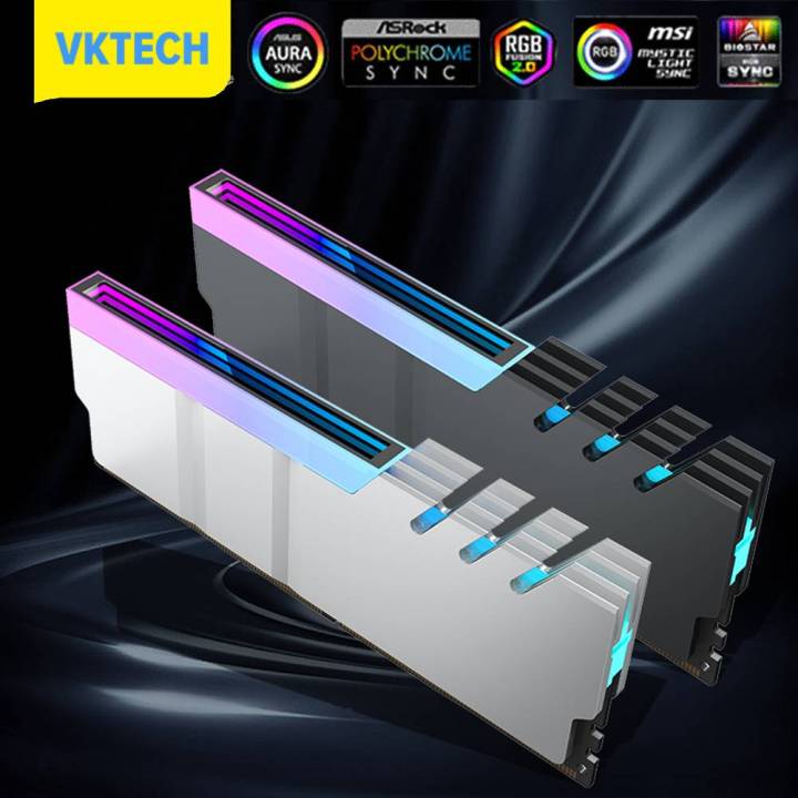 [Vktech] Ram Radiator Heat Sink DDR4 DDR5 Memory Module Heatsink 5V 3PIN ARGB AURA Sync Aluminum ...