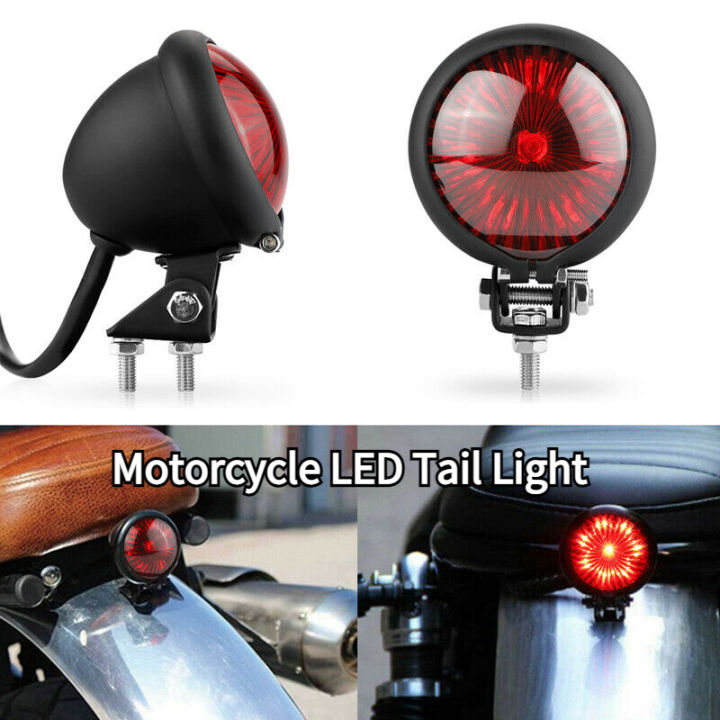 Motorcycle Tail Light Red LED Cafe Racer Style Stop Tail Light ...