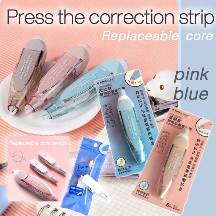 Push Type Correction Tape Stationery Refillable Portable Push ...