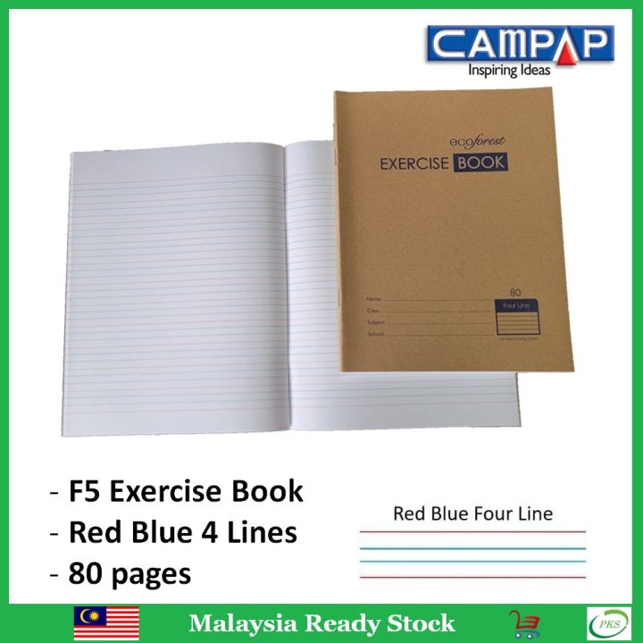 School Exercise Book 80 Pages Red Blue 4 Line Buku Latihan Sekolah 10 ...