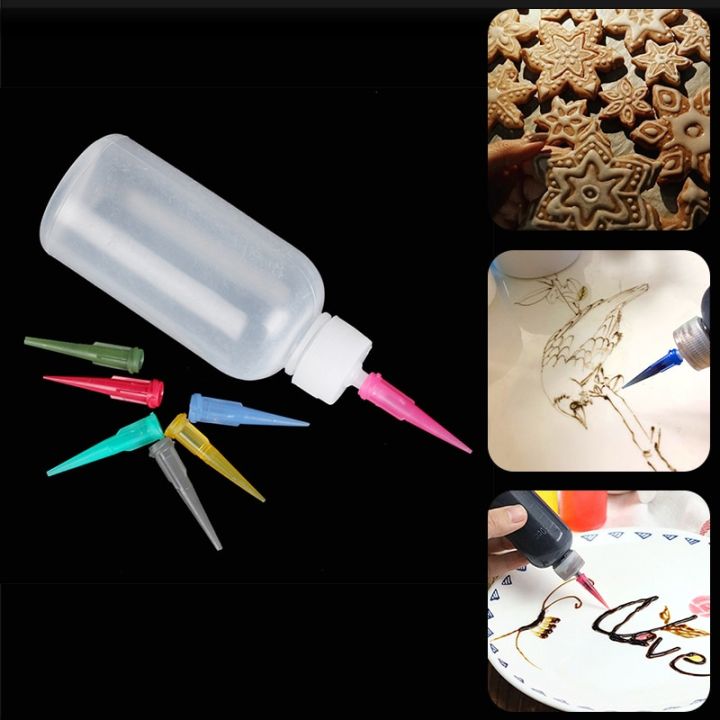 1 Set Jam Painting Squeeze Bottles with 7 Nozzles Cake Decor Baking ...