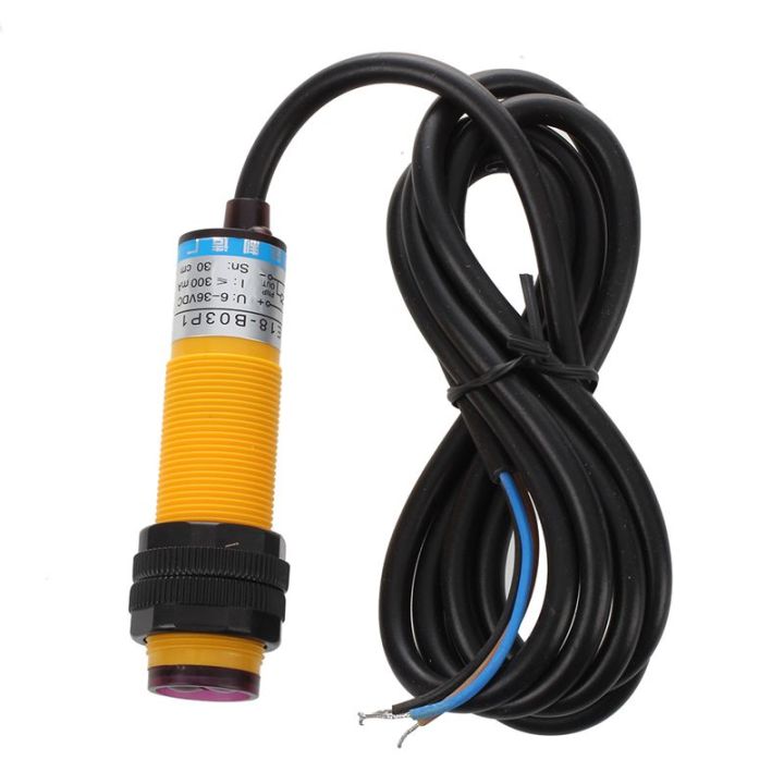 DC 3 Wire 6-36V PNP IR Photoelectric Sensor Switch 30cm E18-B03P1 ...