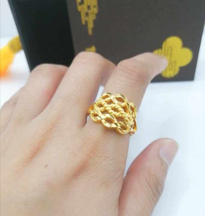 (030) 18K Saudi Gold Rings Lifetime Use Non Faded High Quality | Lazada PH