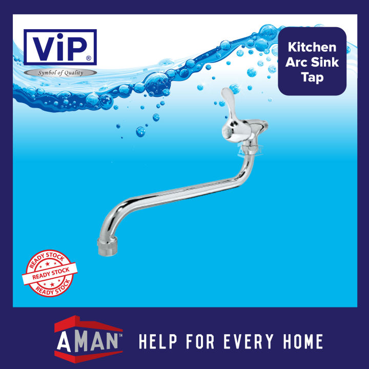 ViP Wall Sink Tap Chrome Plated Brass Body Kitchen Arc Basin Tap Faucet ...